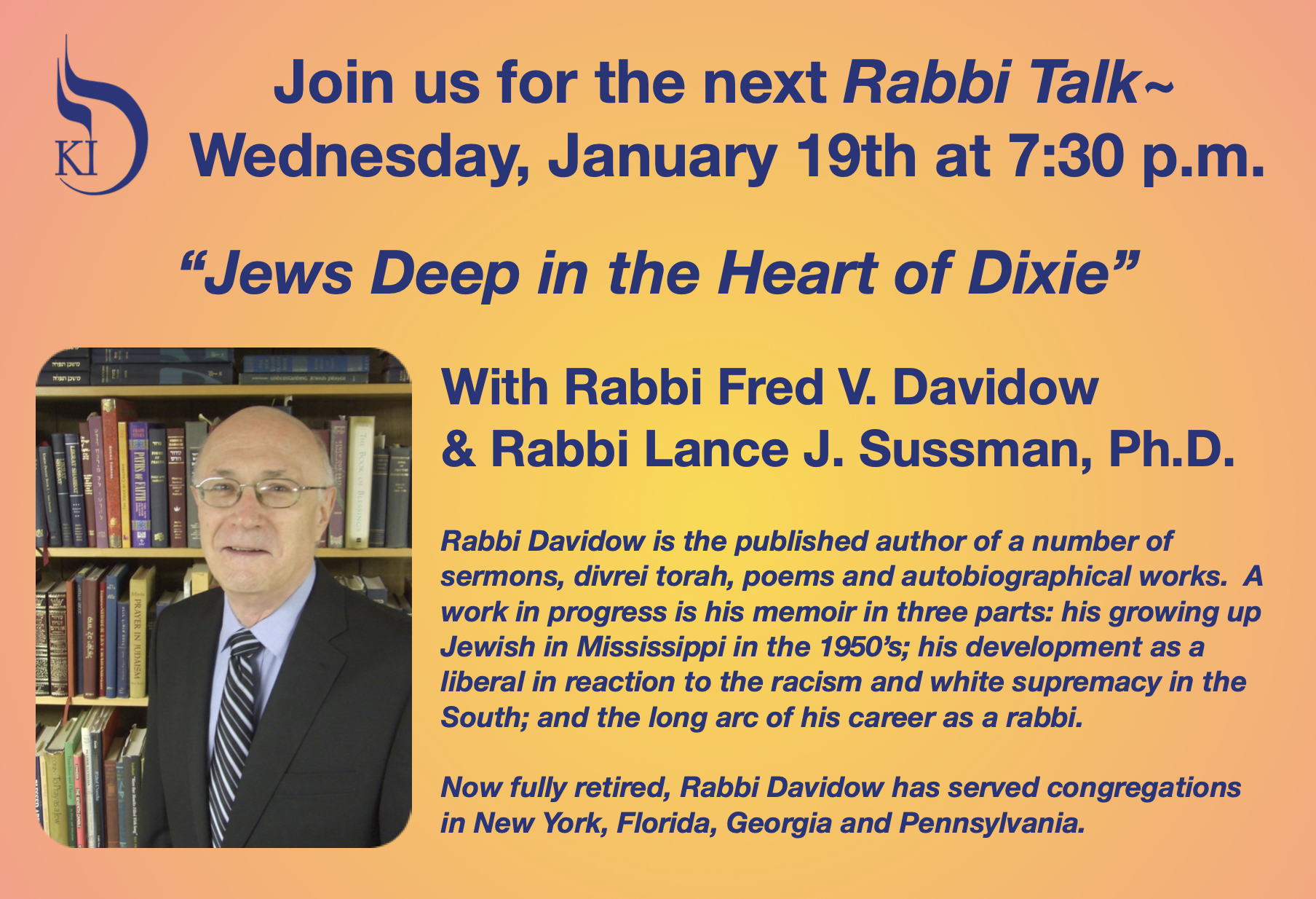 Rabbi Talk with Rabbi Fred Davidow – Reform Congregation Keneseth Israel
